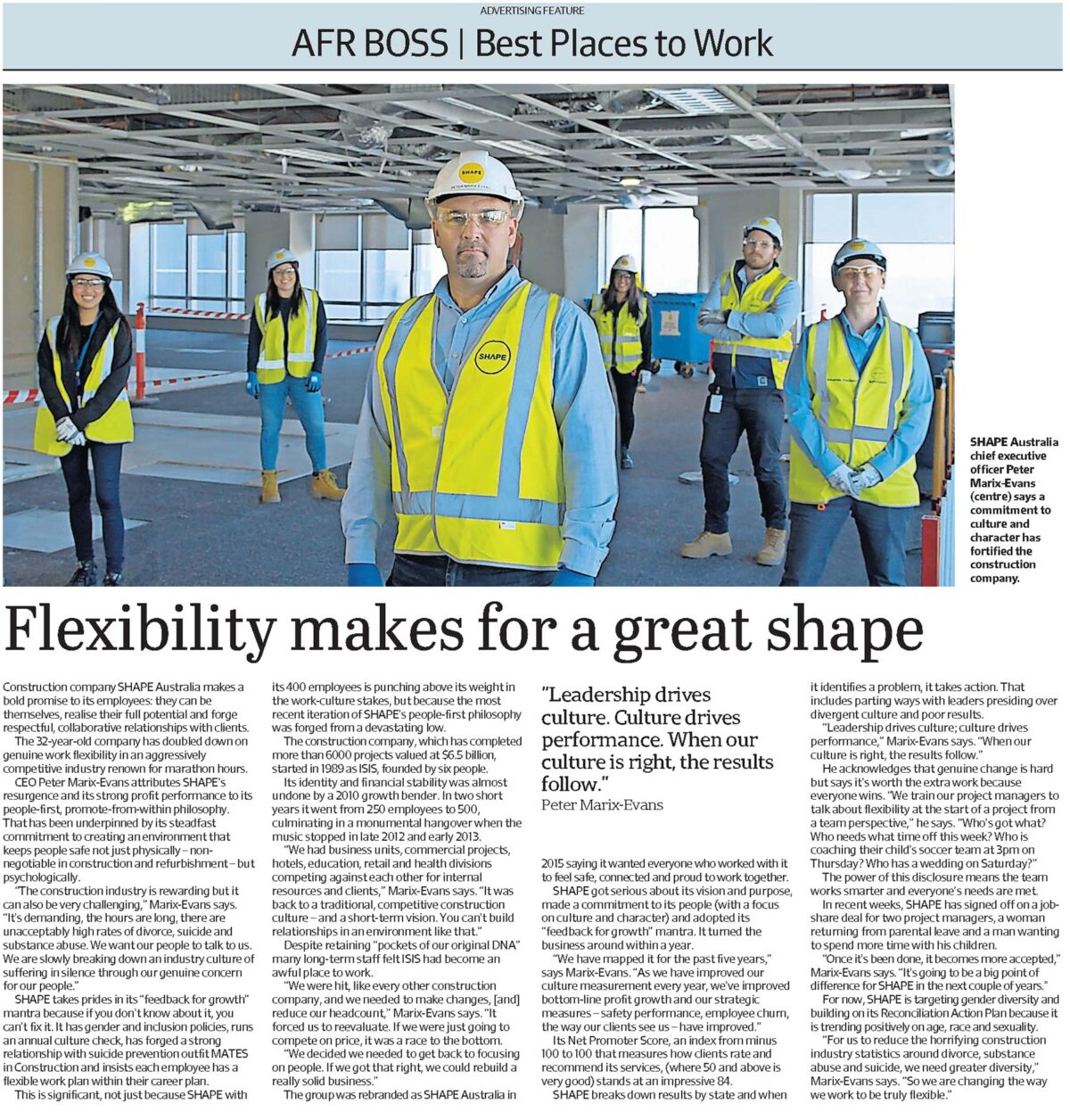 SHAPE named in The AFR BOSS 'Top 10 Best Places to Work' - SHAPE