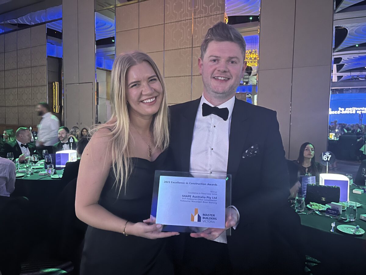 SHAPE Melbourne wins Master Builders Award for BHP Office Fitout - SHAPE